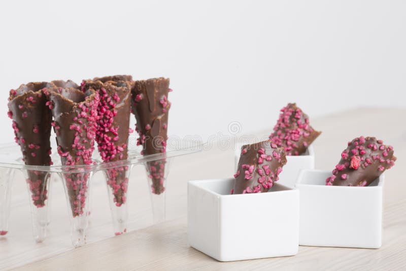 Chocolate Cornets stock photo. Image of background, dessert - 34963032