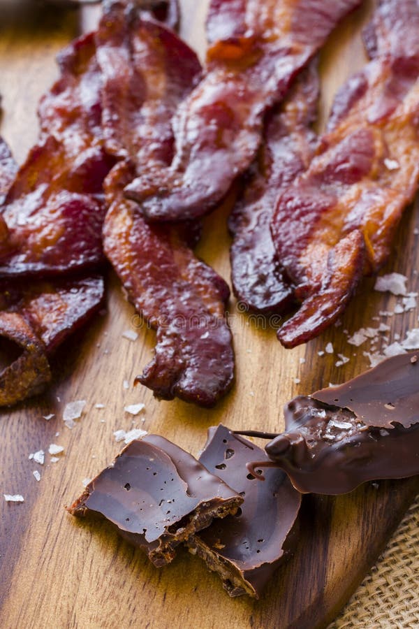 Chocolate covered bacon stock image. Image of food, greasy - 30770319