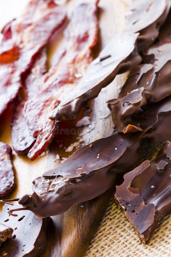 Chocolate covered bacon stock photo. Image of food, chocolate - 30770408