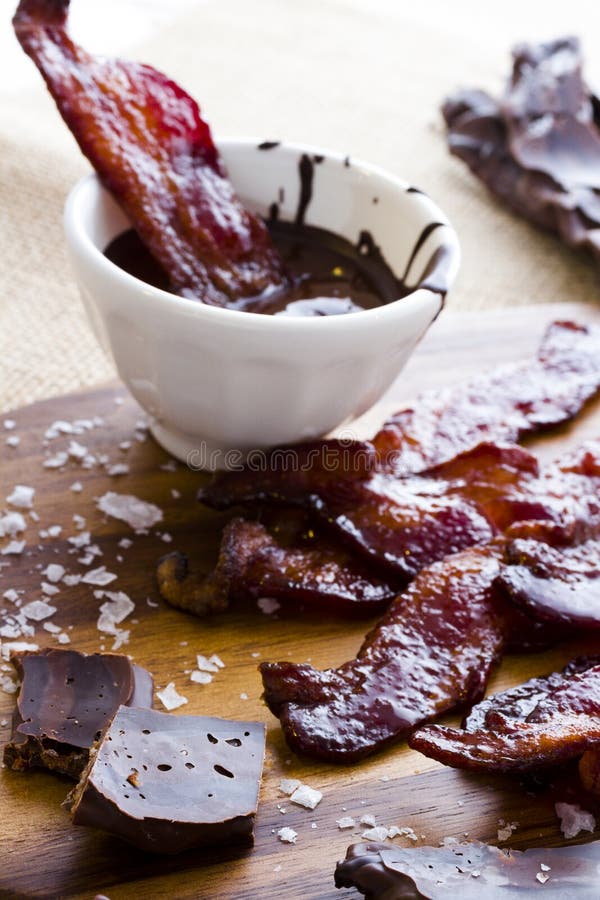 Chocolate covered bacon stock image. Image of covered - 30770425