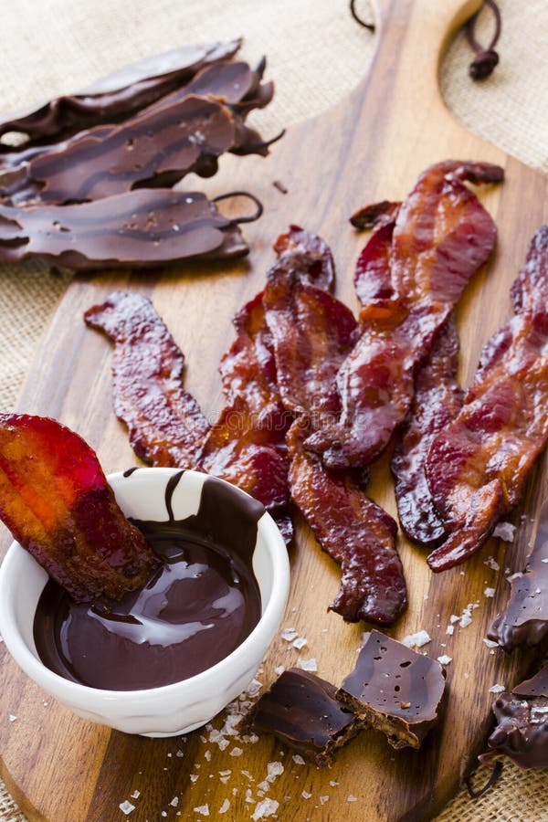 Chocolate covered bacon stock image. Image of sweets - 30770459