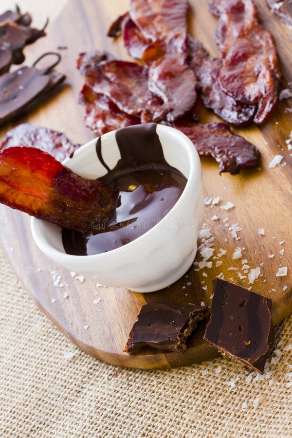 Chocolate covered bacon stock image. Image of sweets - 30770475