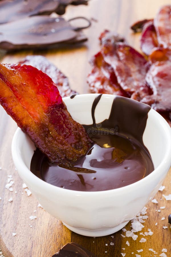 Chocolate covered bacon stock photo. Image of slice, greasy - 30770514