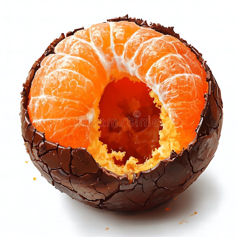 Chocolate Covered Mandarin Orange Stock Illustration - Illustration of ...