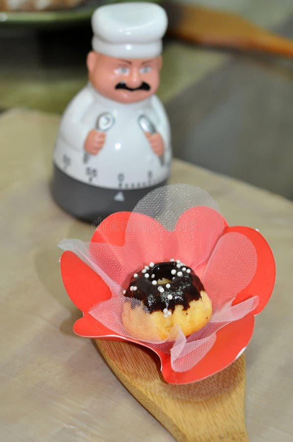 Chocolate Covered Mini Cake Stock Image - Image of chef, dish: 48638209