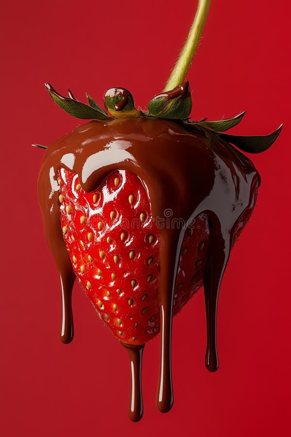 Chocolate Covered Strawberry 3D Illustration Stock Illustration - Illustration of berry ...
