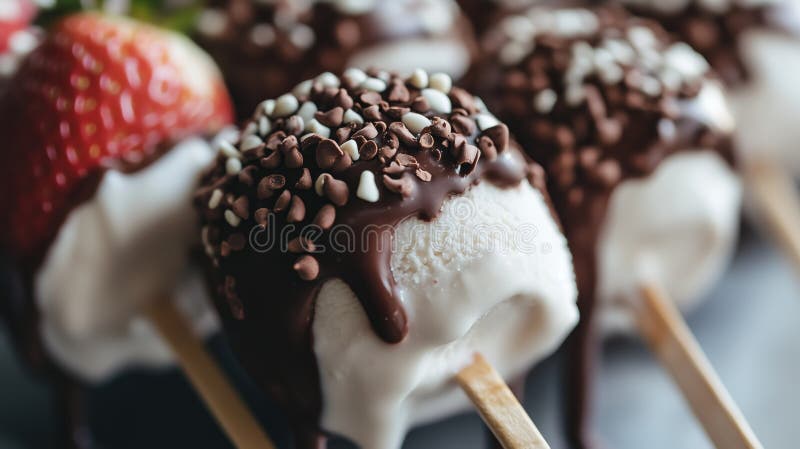 Chocolate Covered Strawberry Ice Cream Delight Stock Photo - Image of ...