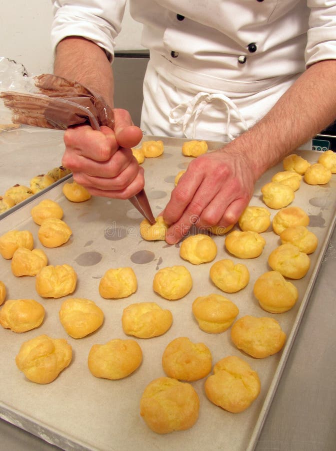 Chocolate Cream Bag on Vanilla Sweets. Stock Image - Image of party ...