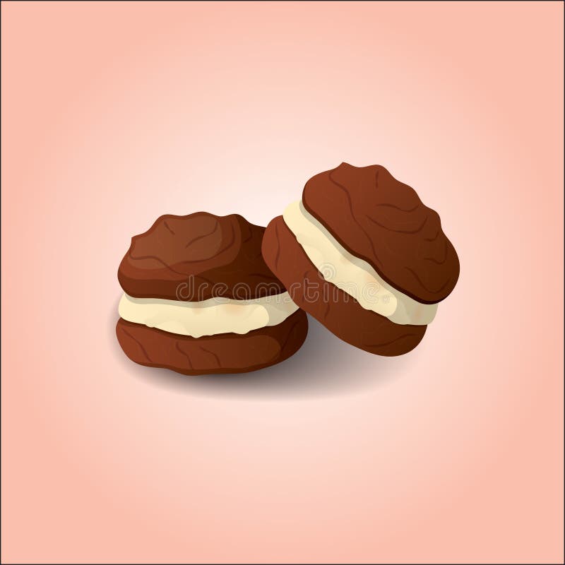 Chocolate Cream Cookie. Vector Illustration Decorative Design Stock ...