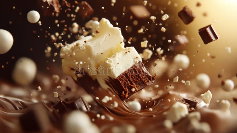 Chocolate and Cream Dessert Explosion Stock Illustration - Illustration ...