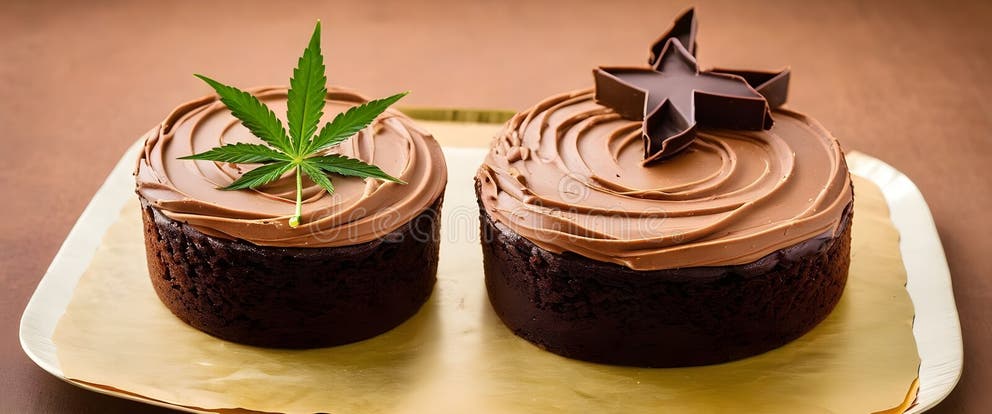 Chocolate Cakes Filled with Marijuana Stock Image - Image of caseros ...