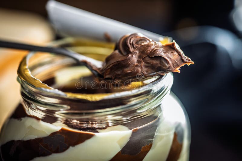 Chocolate Cream Spread on Spoon Stock Photo - Image of chocolate, brown ...
