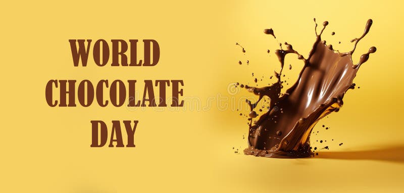 Chocolate Cream on a Yellow Background. Chocolate Day Postcard Stock ...