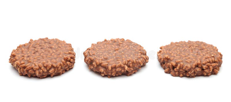 Chocolate Crisp Rice And Caramel Cake Stock Image - Image of background ...