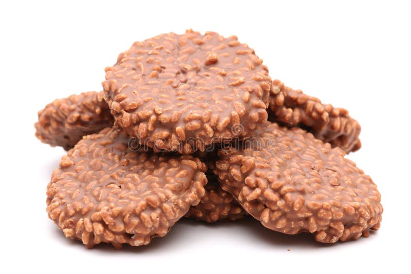 Chocolate Crisp Rice and Caramel Cake Stock Image - Image of patty ...