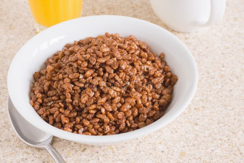 Chocolate Crispy Rice Cereal Stock Image Image Of Bowl Cocoa 123659891