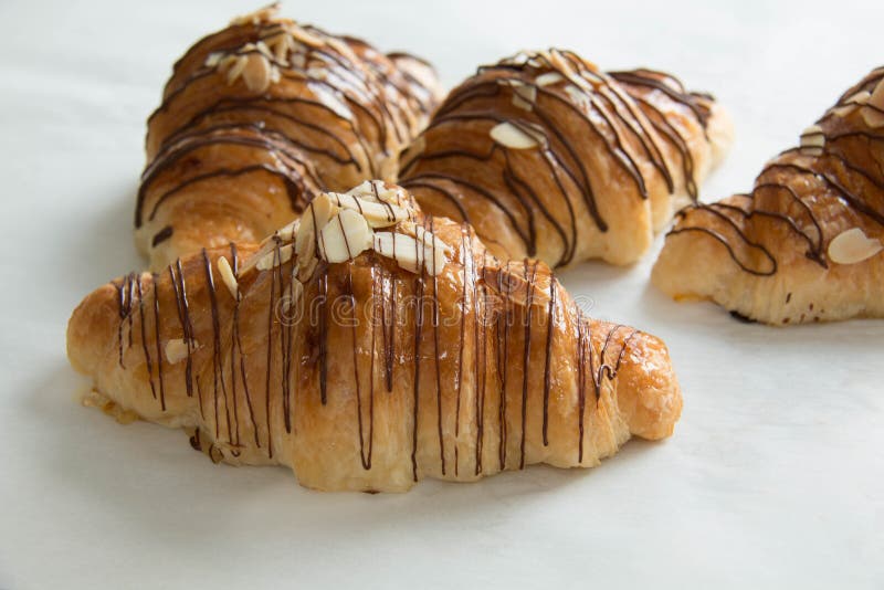 Chocolate Croissant on White Stock Image - Image of dessert, tasty ...