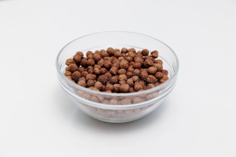 Chocolate Crunchy Breakfast Balls in Glass Bowl Stock Image - Image of ...