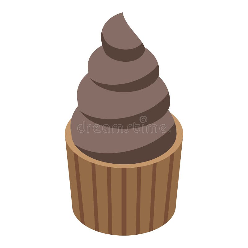 Chocolate Cupcake Icon Isometric Vector. Candy Festival Stock ...