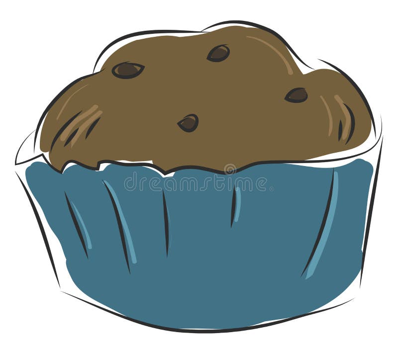 Chocolate Cupcake Vector Illustration Stock Vector - Illustration of ...