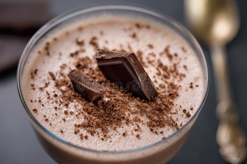 Chocolate Curd Dessert stock image. Image of homemade - 181543417