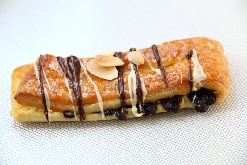 Chocolate Danish on a White Background. Stock Photo - Image of homemade ...