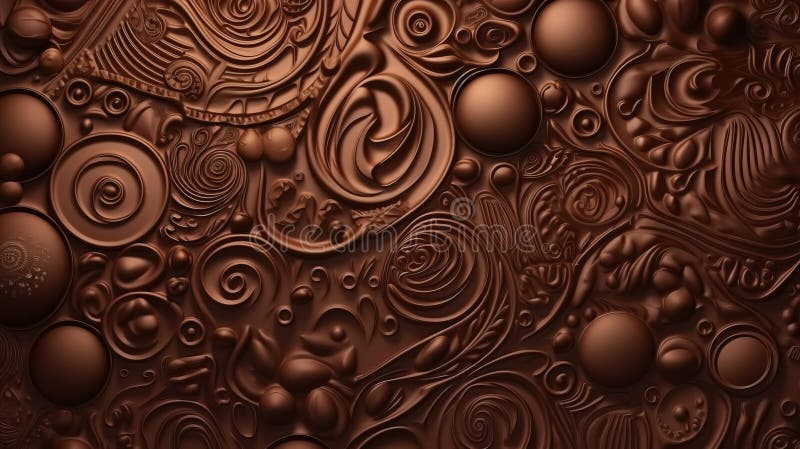Chocolate Day, Background with Pattern and Ornaments Front Illustration ...