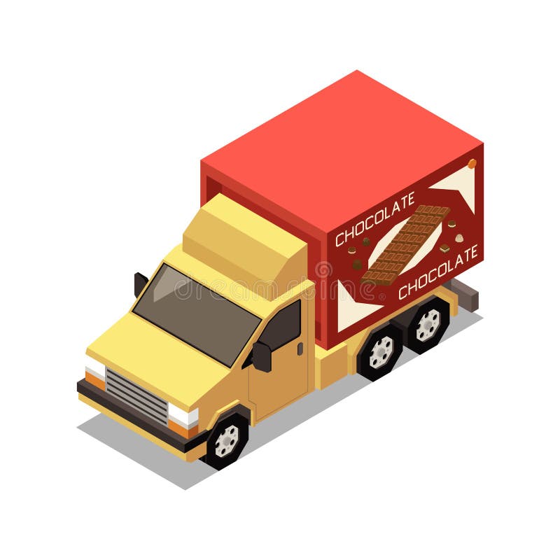 Chocolate Delivery Truck Composition Stock Vector - Illustration of ...