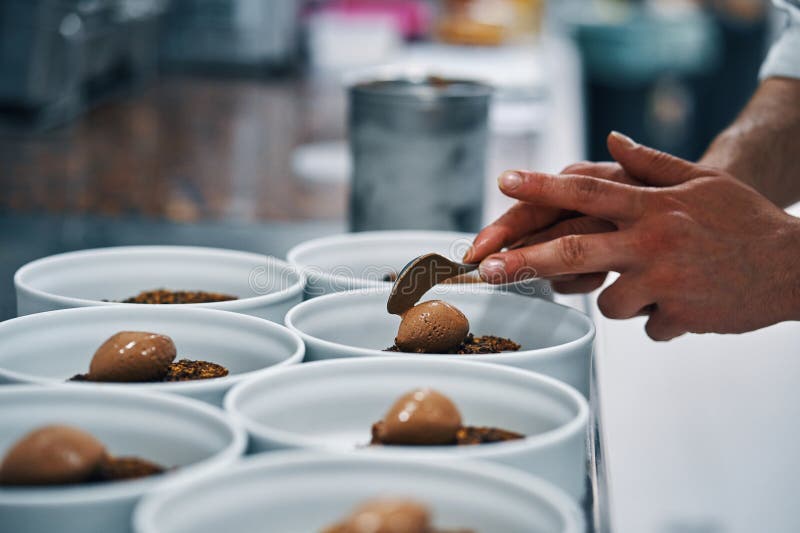 Chocolate Dessert for Tasting Menu Stock Photo - Image of cake, slice ...