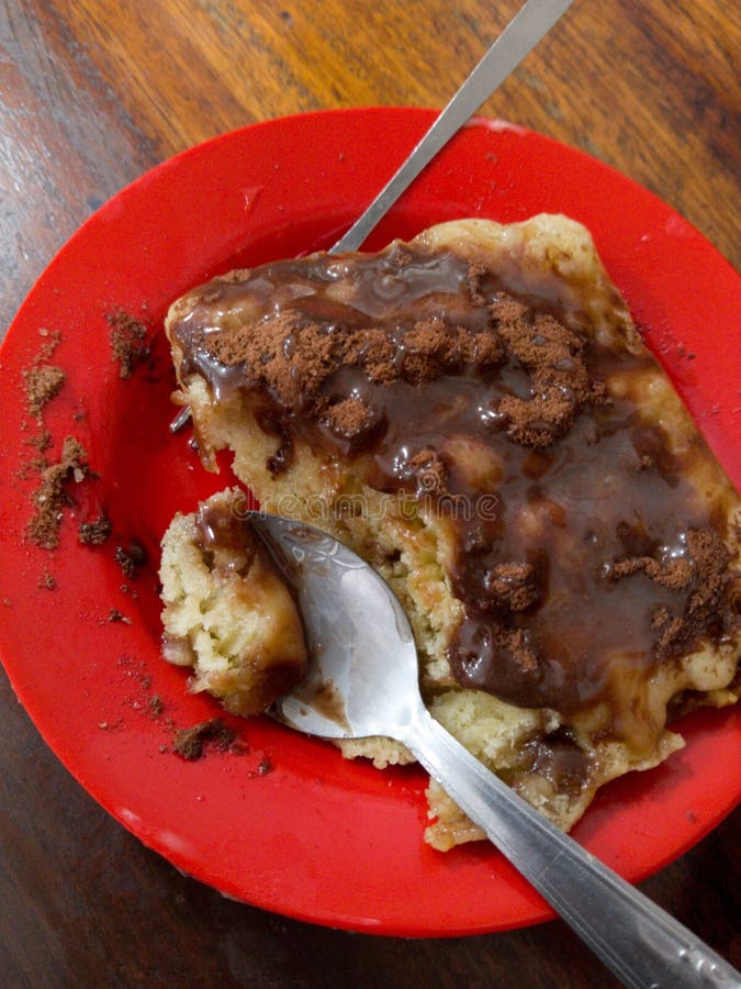 Chocolate Dessert Half Eating Stock Image - Image of chocolate, eating ...