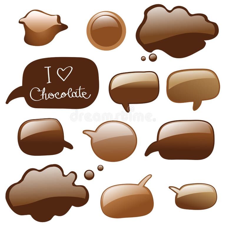 Chocolate dialog bubbles stock vector. Illustration of black - 9621679