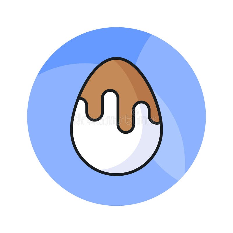 Chocolate Dipped Egg Icon, Cacao Egg Vector Isolated on White ...