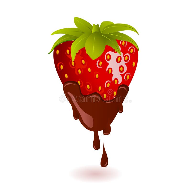 Chocolate Dipped Strawberry Stock Vector - Illustration of color ...