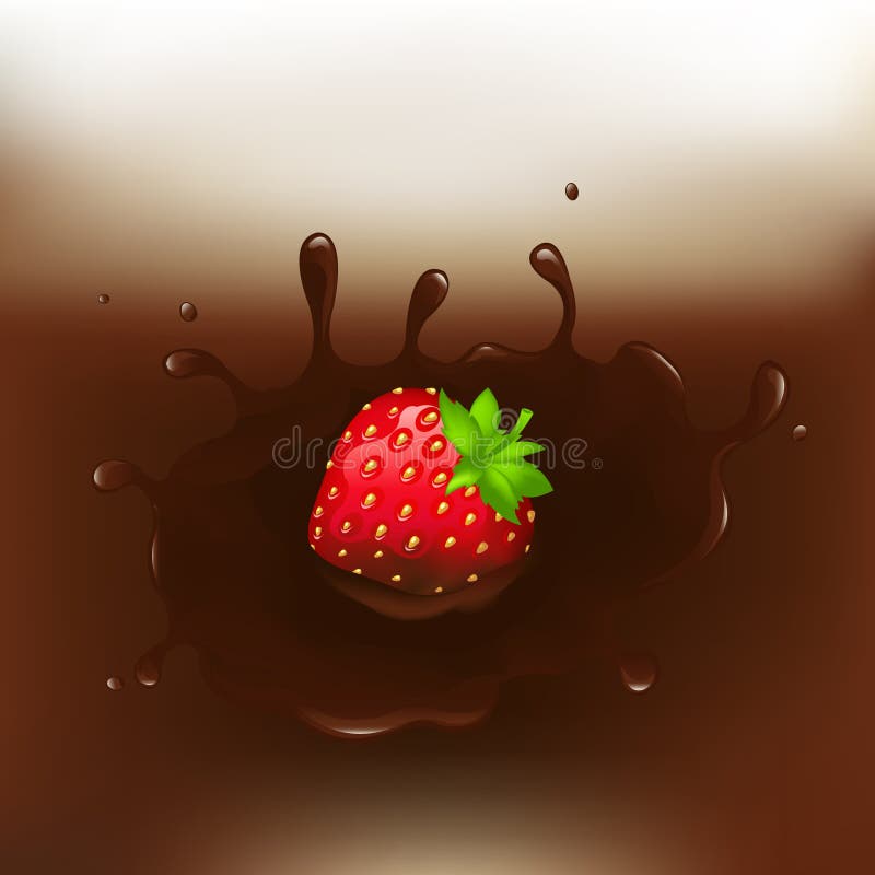 Chocolate Dipped Strawberry. Stock Vector - Illustration of horizontal ...