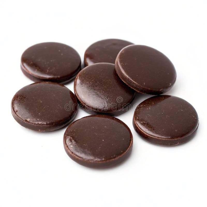 Chocolate Discs Isolated on White Background Stock Illustration ...
