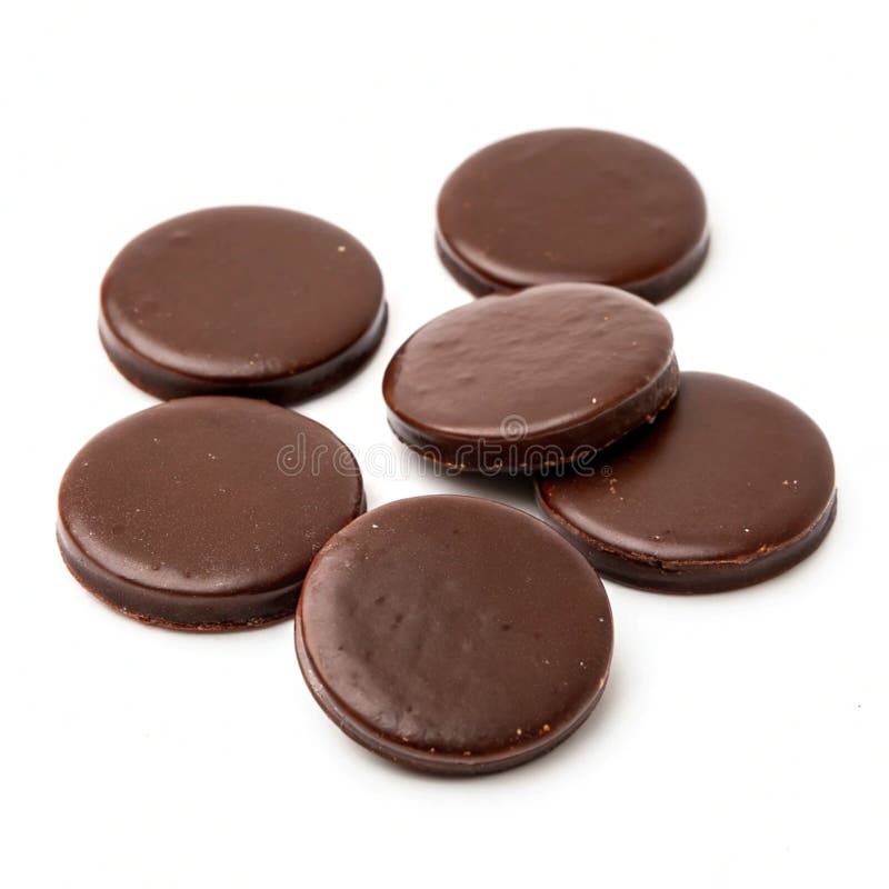 Chocolate Discs Isolated on White Background Stock Illustration ...