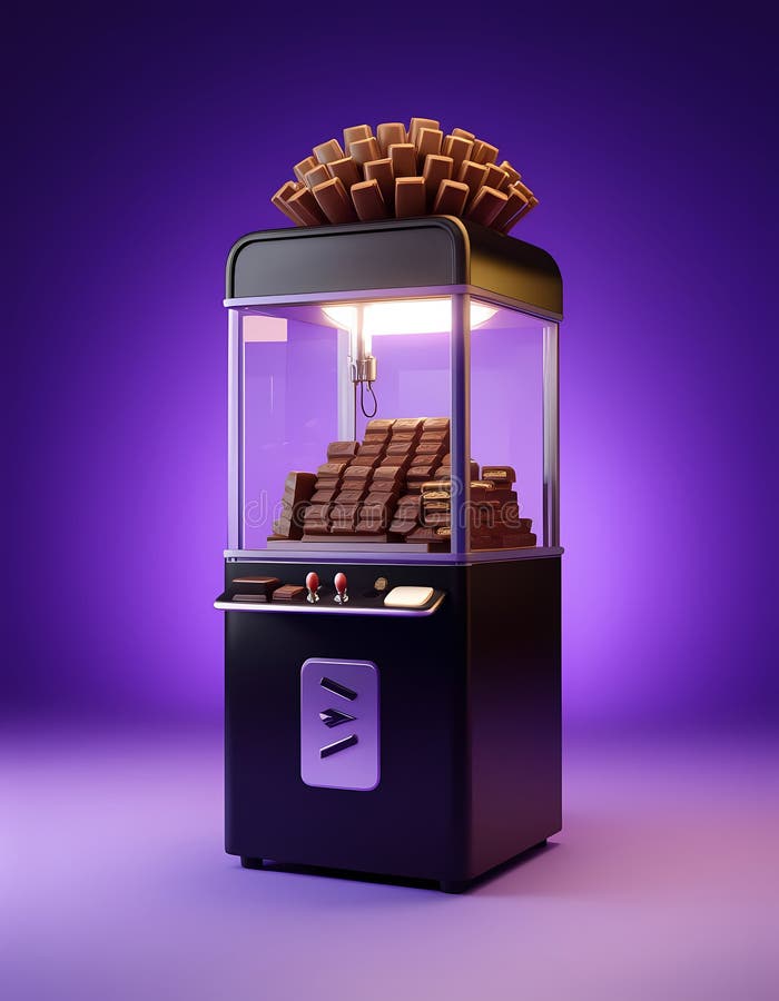 A Chocolate Dispenser. the Dispenser is Filled with Chocolate Bars ...