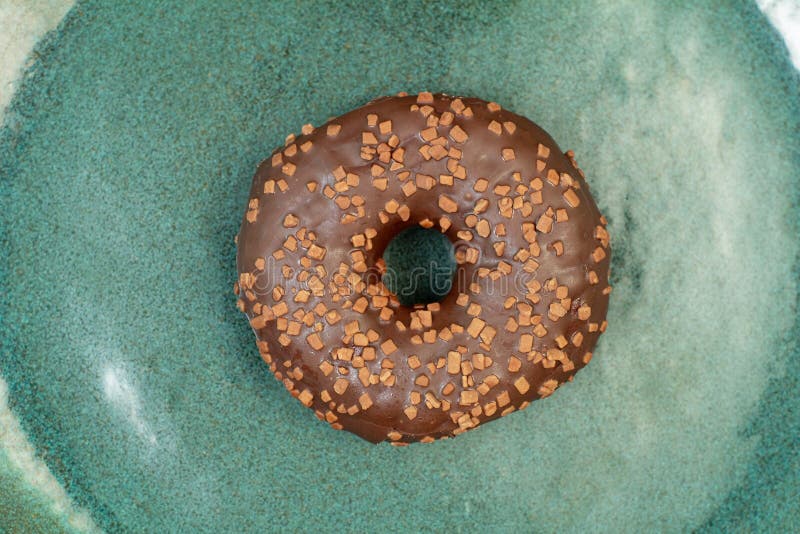 Chocolate Doce Em Prato Verde. Comida De Sobremesa. Imagem de Stock ...