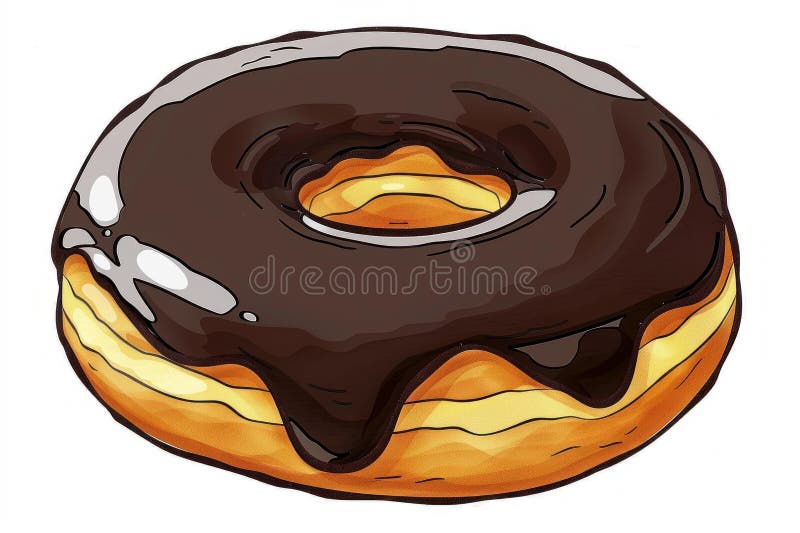 Delicious Chocolate Donut Dripping with Sweet Icing Stock Illustration ...