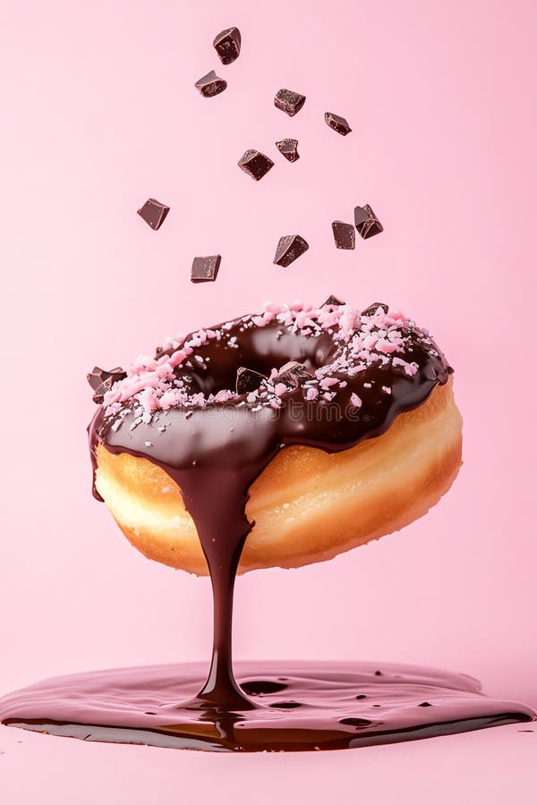 Chocolate Donut Dripping Illustration Stock Image - Image of ...