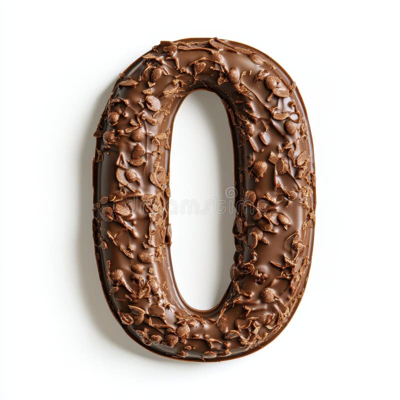 A Chocolate Donut Shaped Like the Number Zero, Decorated with Chocolate ...