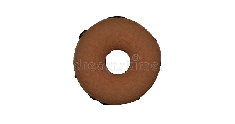 Chocolate Donut Spinning Around 360 Degrees on a White Background. 3d ...