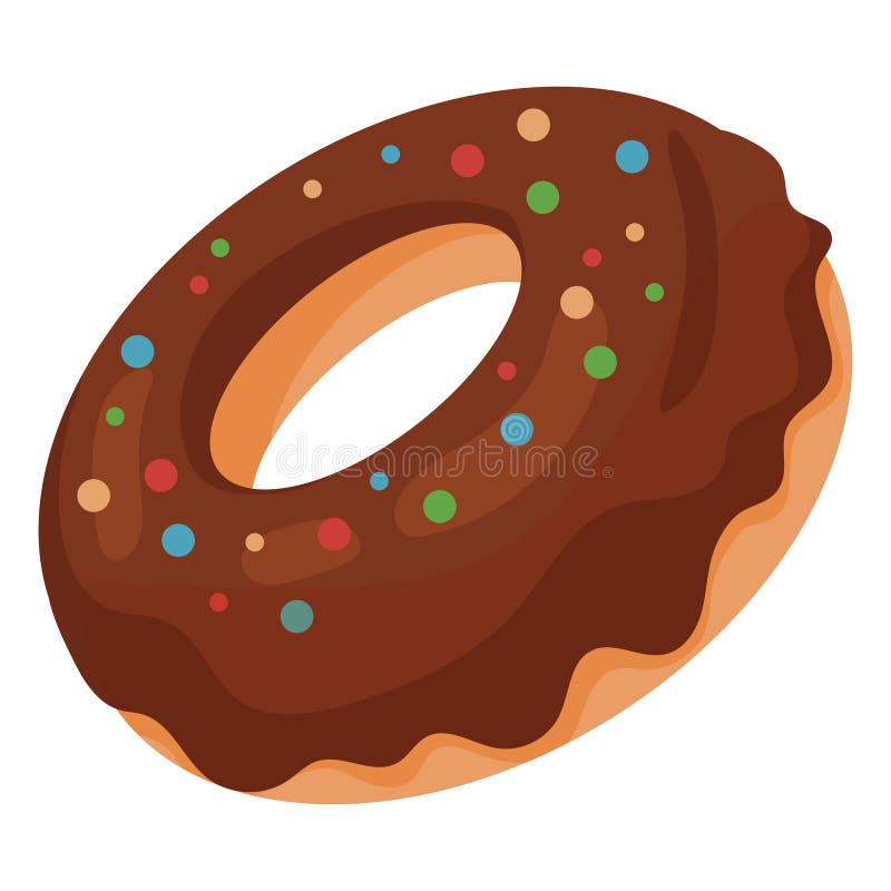 Chocolate Donut with Sprinkles. Vector Stock Vector - Illustration of ...