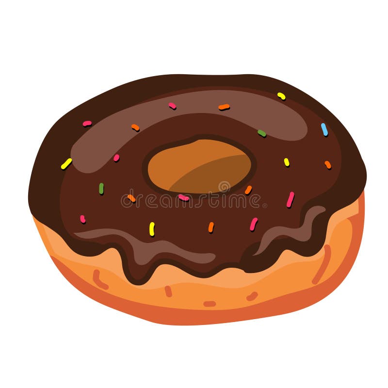 Chocolate Donut Drawing Isolated Cartoon Stock Vector - Illustration of ...
