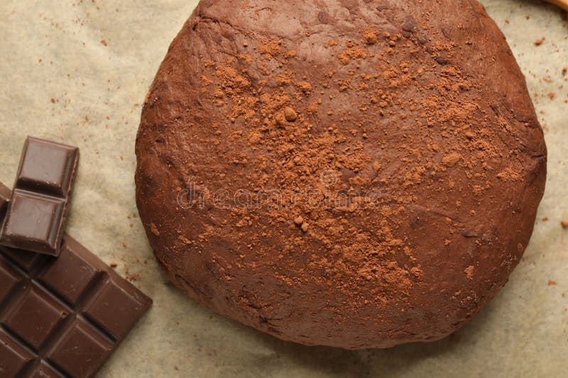 Chocolate Dough and Ingredients on Parchment, Closeup Stock Image - Image of food, confectionery ...