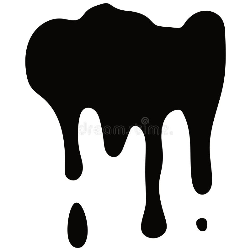 Chocolate Drip Silhouette on White Background. Vector Illustration in ...