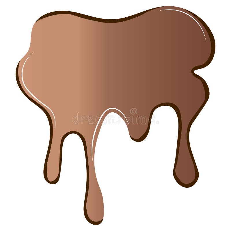 Chocolate Melt Illustration with Trendy Cartoon Design. Isolated Vector ...