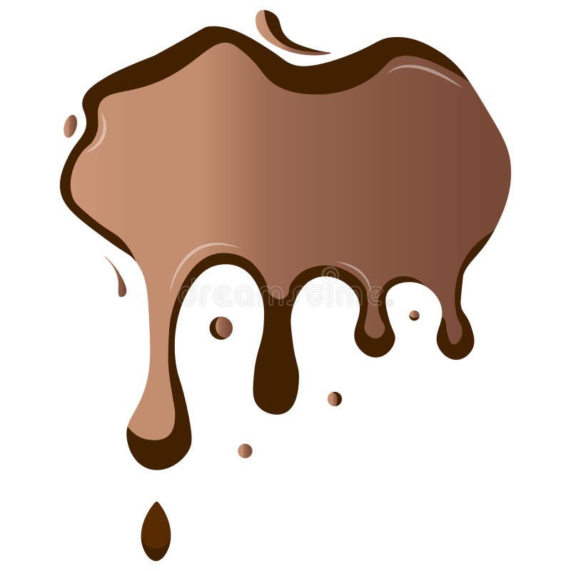 Chocolate Melt Illustration with Trendy Cartoon Design. Isolated Vector ...