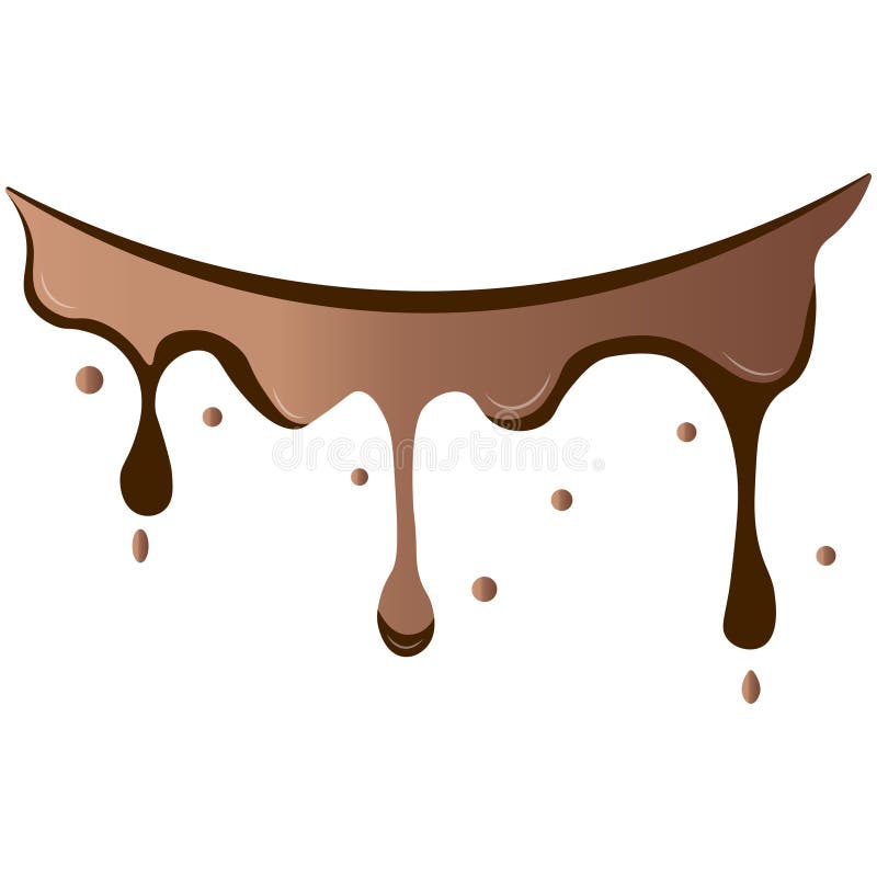 Chocolate Melt Illustration with Trendy Cartoon Design. Isolated Vector ...