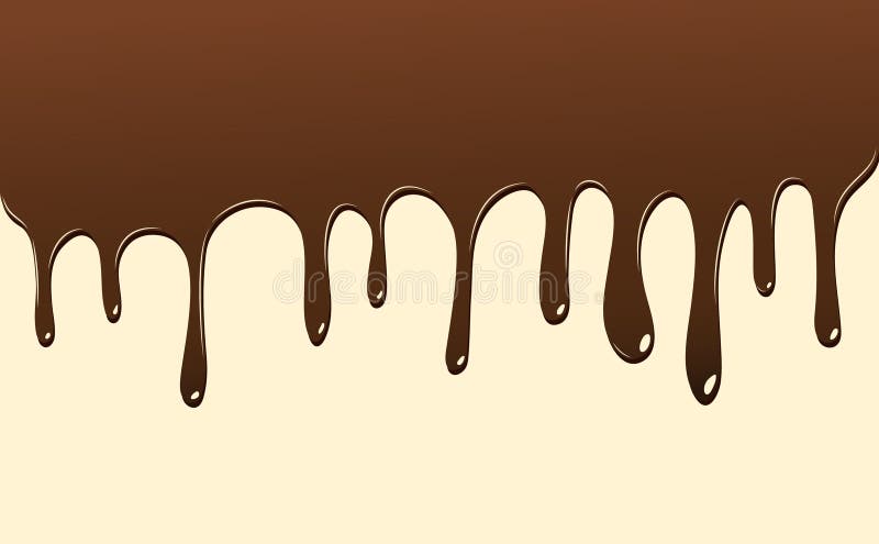 Dripping Chocolate. Drips Chocolate, Isolated White Background. Melt Fluid Sweet Dessert. Tasty ...